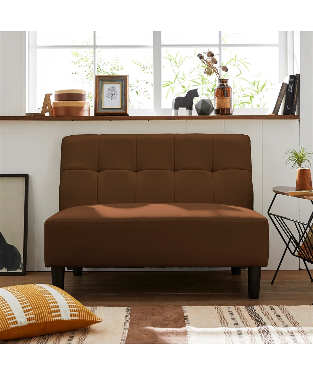 dポイントマーケット|[ニッセン][2人掛け]コンパクトソファ|アームレス合皮/ソファ/2人掛けソファ|ニッセンオンライン